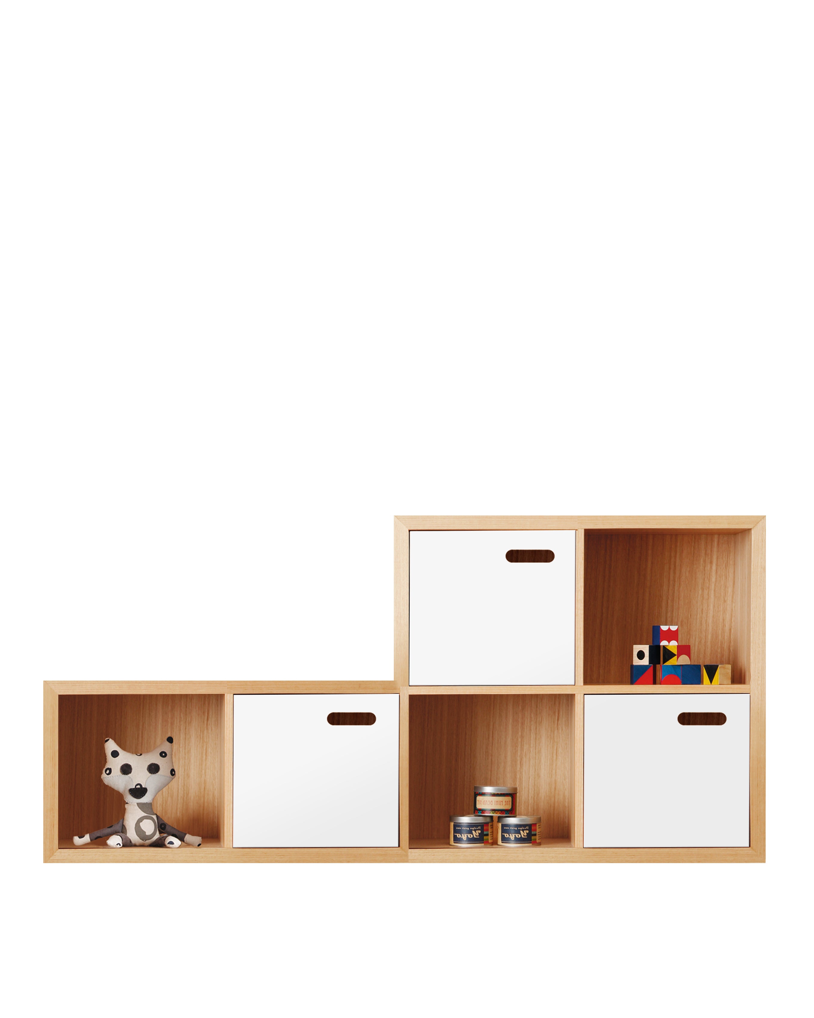 Scoop Colour Timber Bookcase | 6 Cube Right